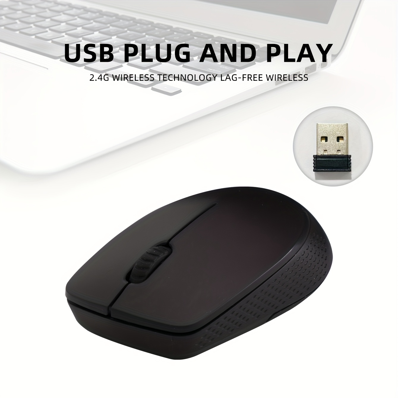 미니 24g 조용한 무선 마우스 휴대용 Usb 수신기 장거리 및 배터리 수명 데스크탑 컴퓨터 노트북에 적합 하루 종일