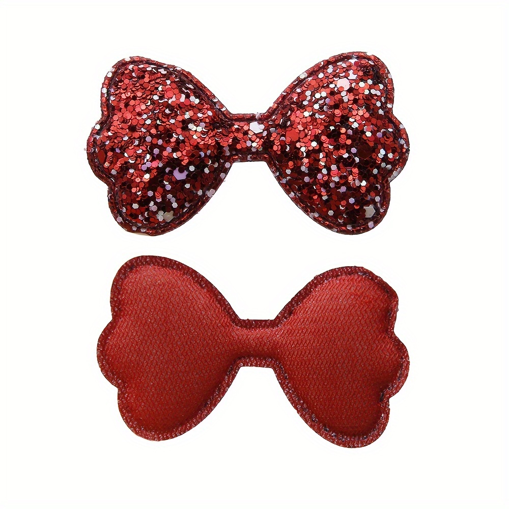 Chunky Glitter Faux Leather Non woven Bowknot Bows Patches - Temu ...