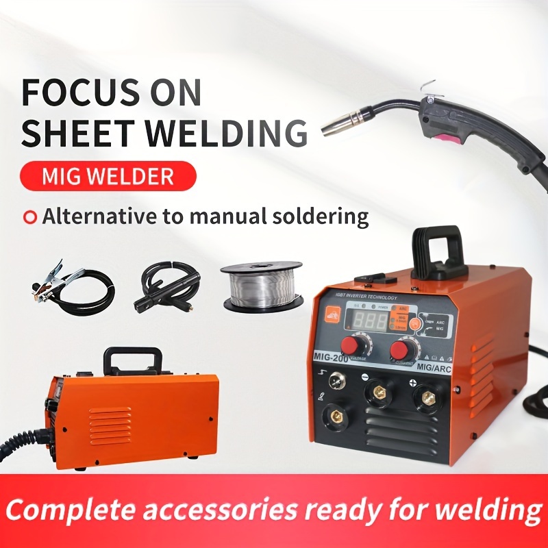 1 Set 220v 2 In 1 Mig200 Professional Thin Plate Electric Inverter Mig ...