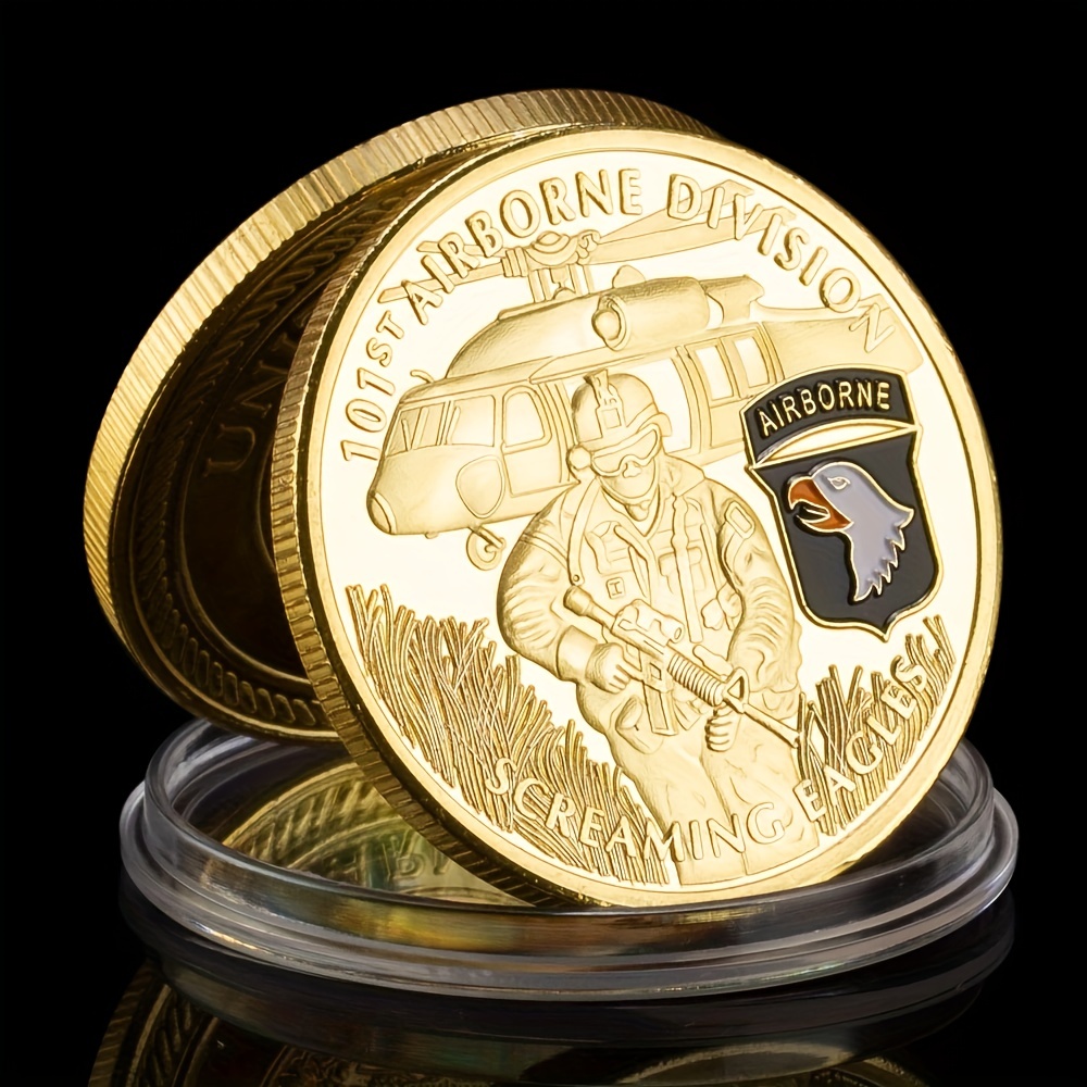 101st Airborne Division Souvenir Coin - Golden Commemorative Military ...