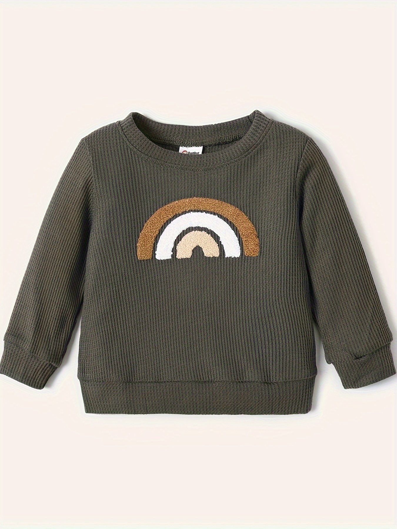 Baby Boy/girl Rainbow Pattern Waffle Long Sleeve - Temu Netherlands