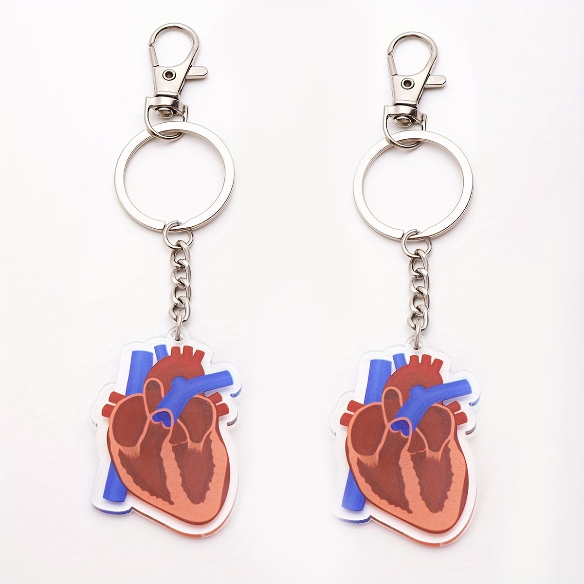 Heart Shaped Keychain Creative Acrylic Key Chain Ring Purse - Temu ...