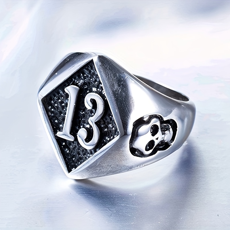 Fashion Retro Skeleton Number Ring Men's Punk Style - Temu United Kingdom