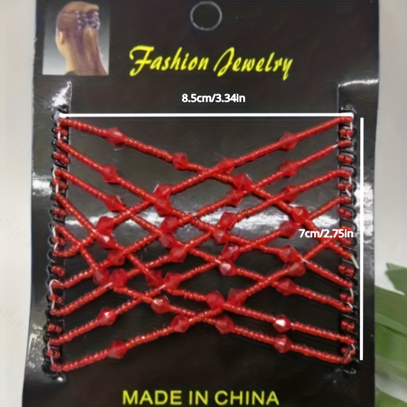 Beaded Double Stretching Comb Hair Bun Maker Hair Styling - Temu