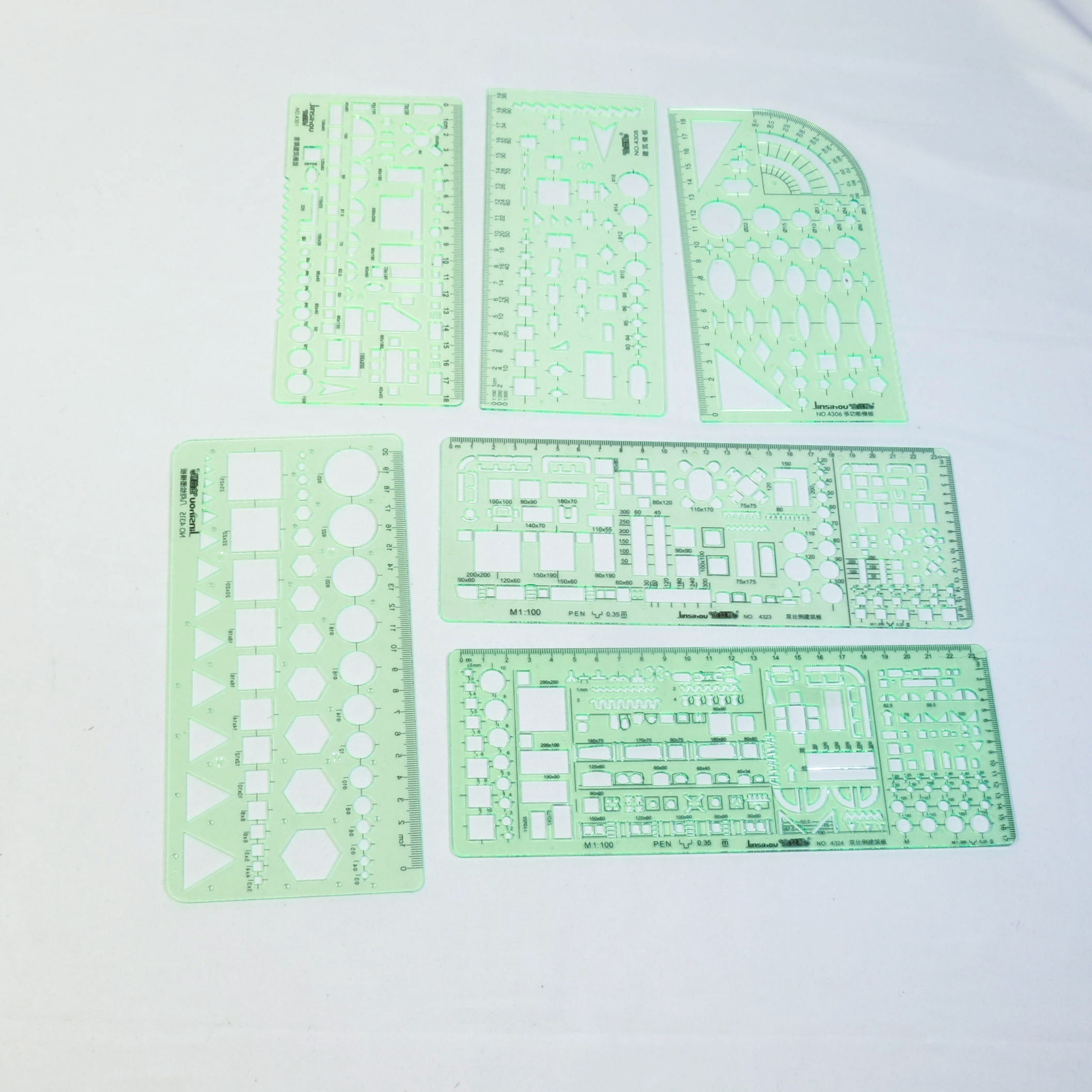 plastic measuring templates geometric rulers - Temu