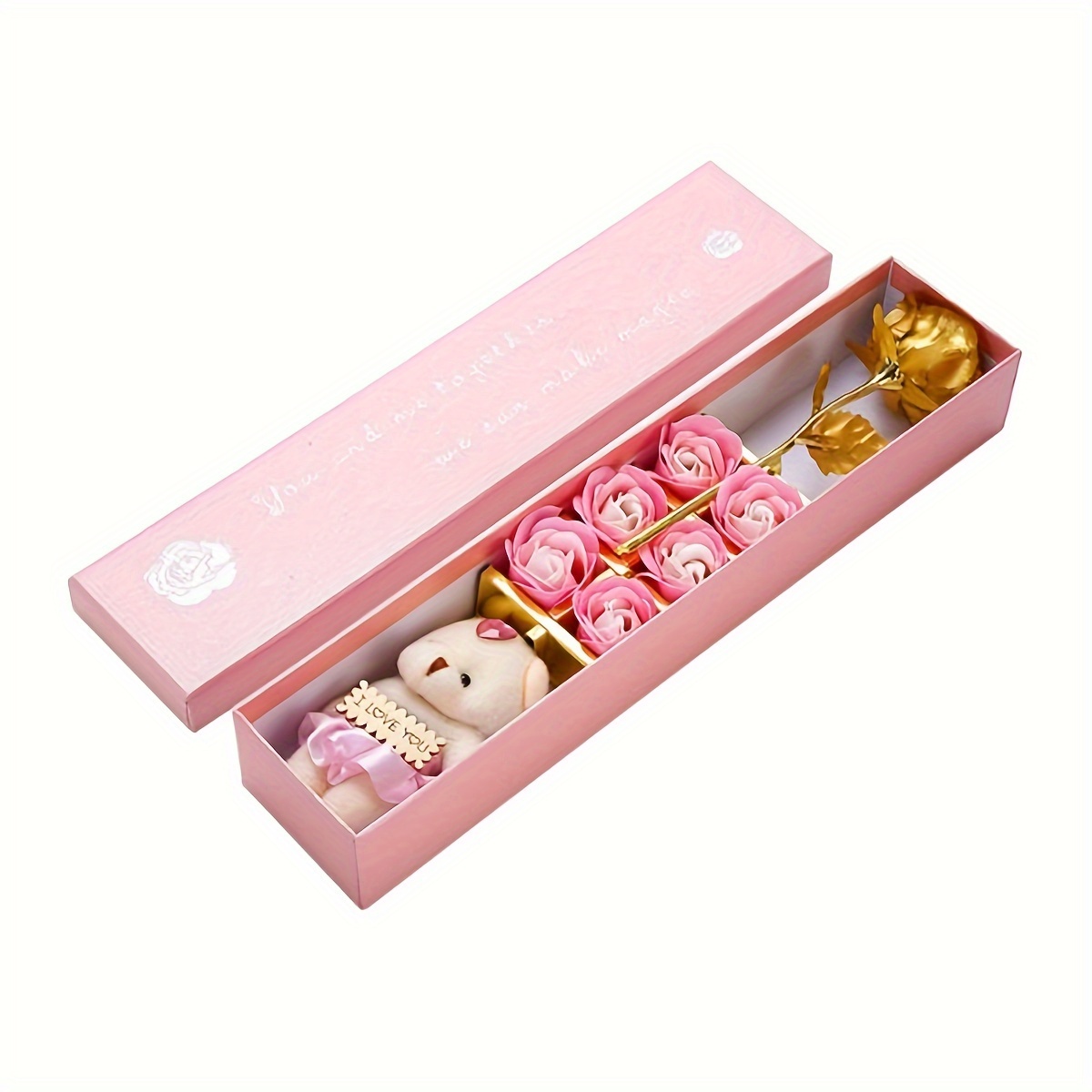Roses Soap Flowers Gift Box Valentine's Day Gift Box Set - Temu United ...