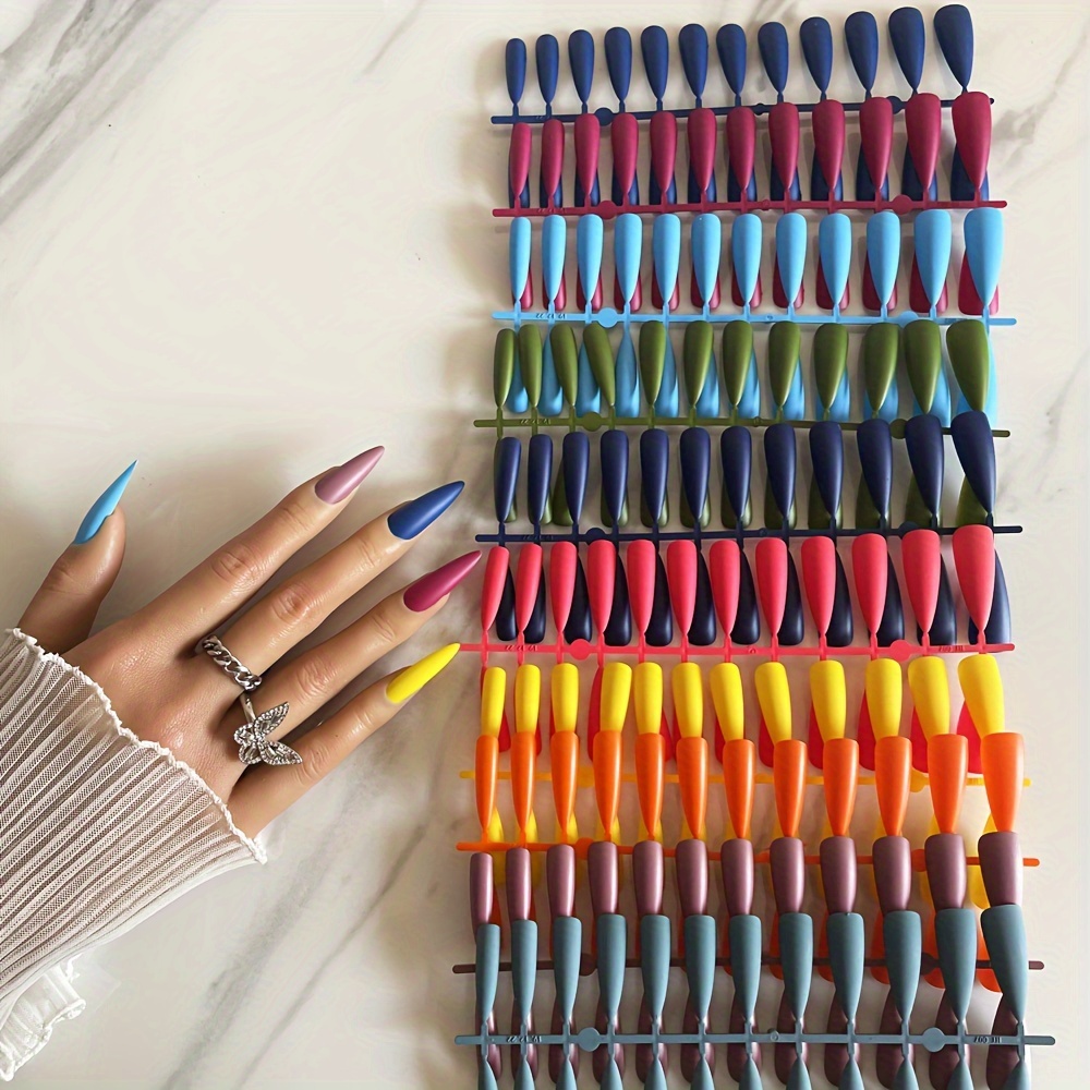 Soft Gel X Nail Tips 10colors Matte Acrylic Nail Tips Long S - Temu Japan
