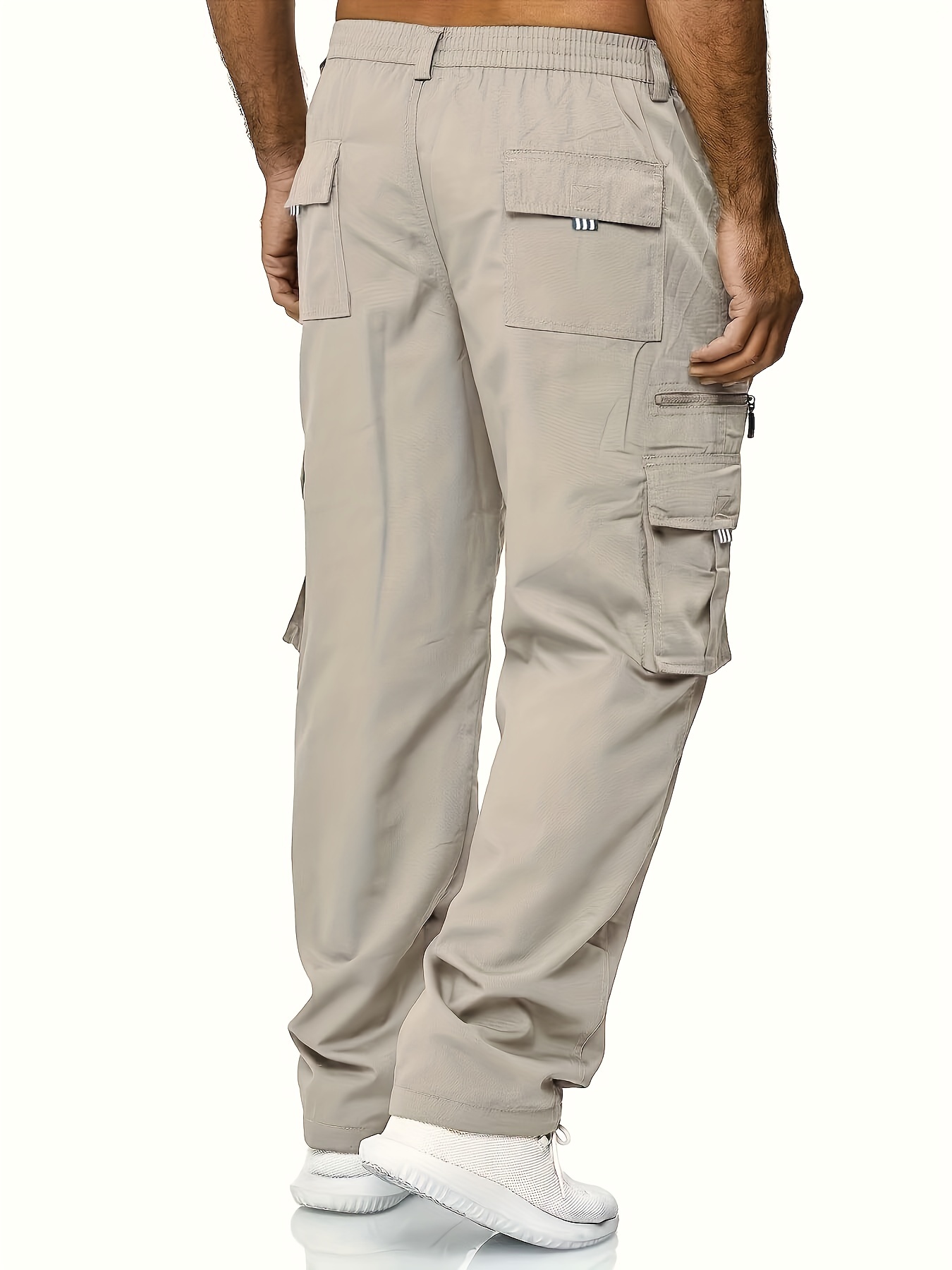 Mens Solid Cargo Pants Casual Loose Fit Straight Leg Pants Temu