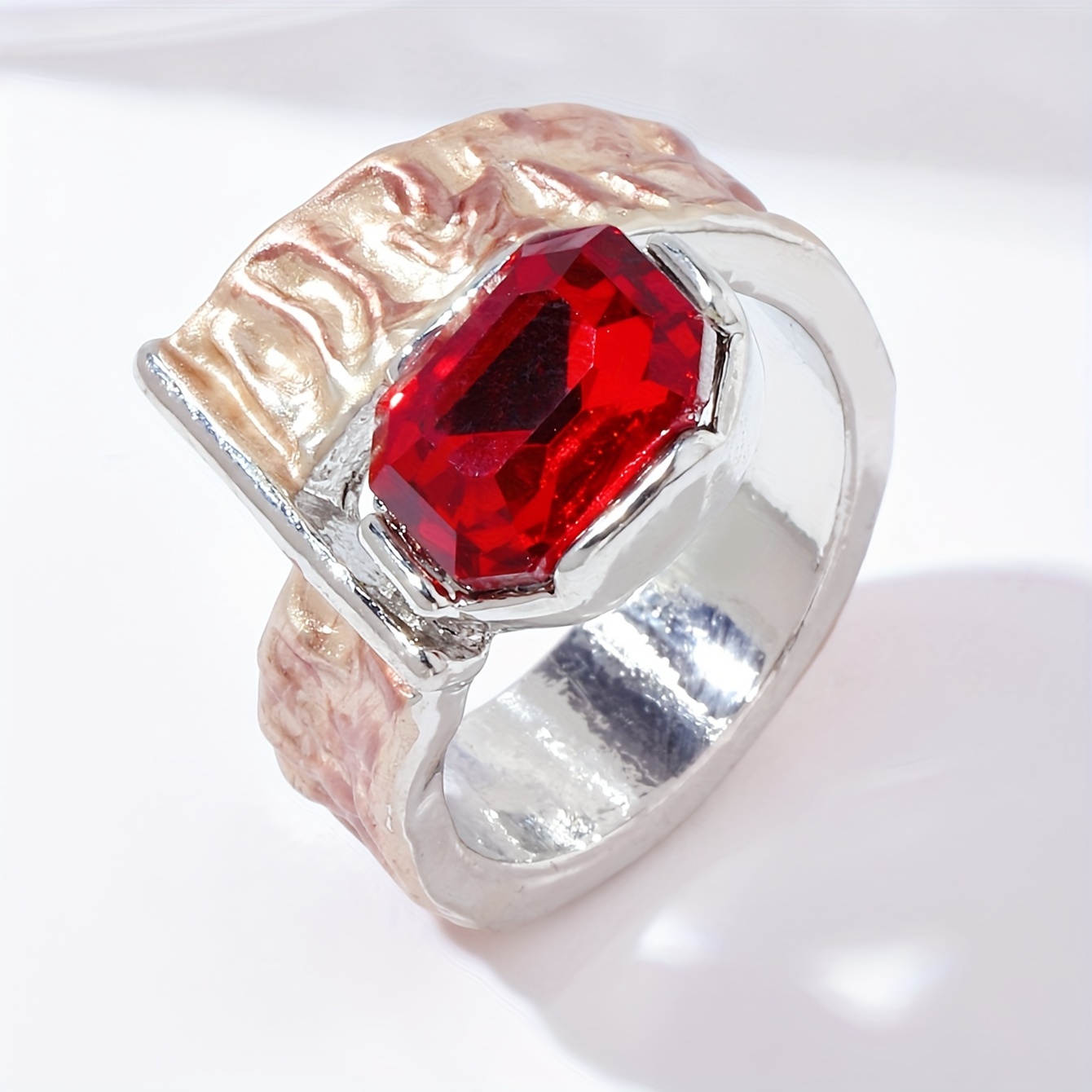Popular Fashion Retro Unique Red Cubic Zirconia Ring - Temu United Kingdom