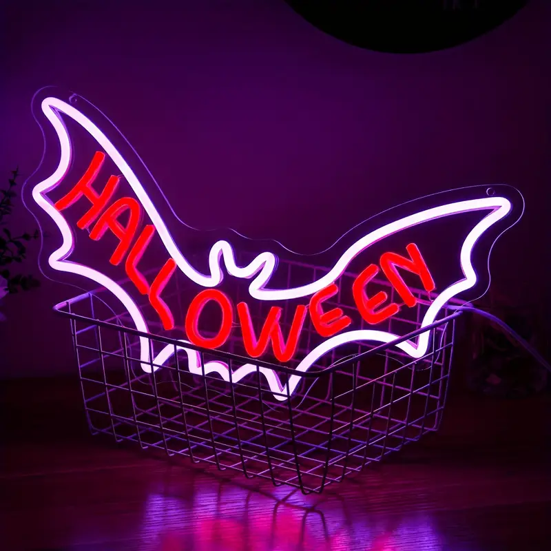 Bat Neon Sign Halloween Led Neon Bat Cave Neon Sign Letter Temu