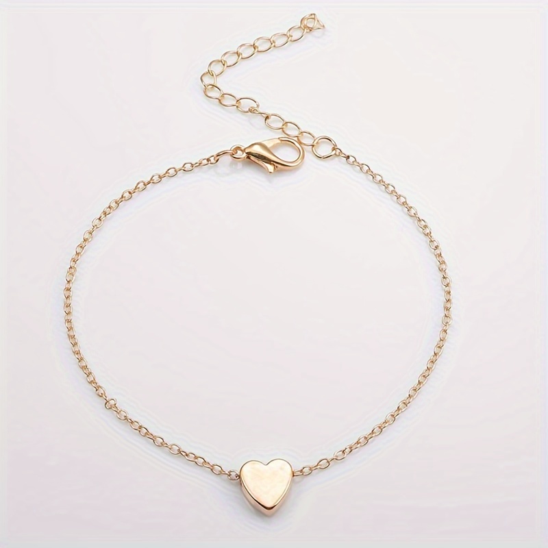 Simple Style Mini Love Heart Thin Chain Bracelet Dainty - Temu United ...