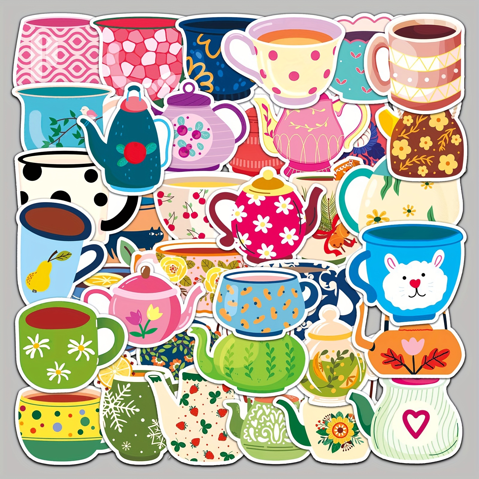 Cartoon Water Cup And Teapot Series Graffiti Stickers For - Temu Australia