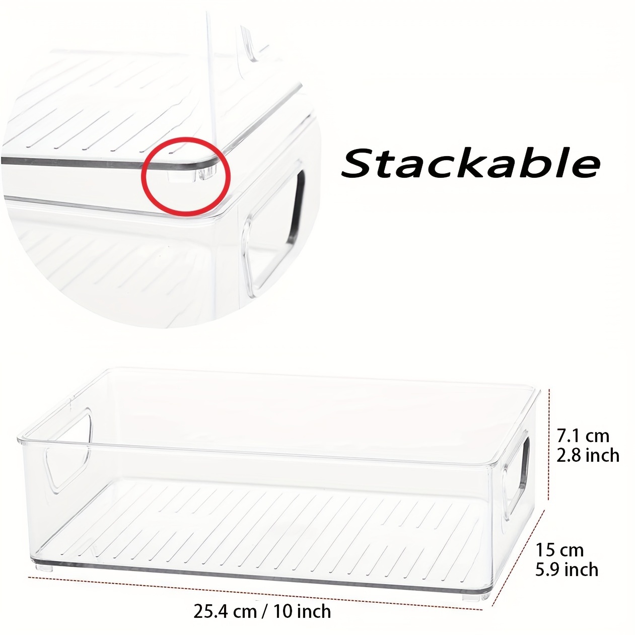 Refrigerator Storage Box Stackable Fridge Organizers Box - Temu