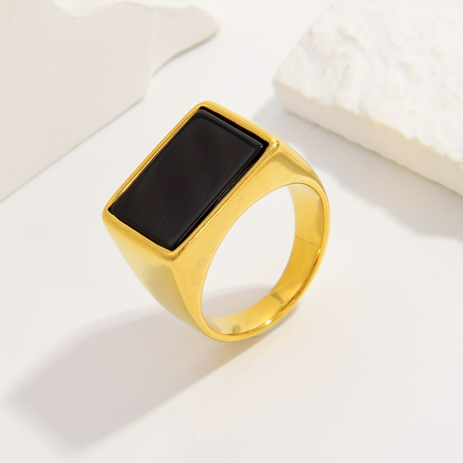 Men's Cool Trendy Golden 316 Stainless Steel Ring, For Daily Wear For ...