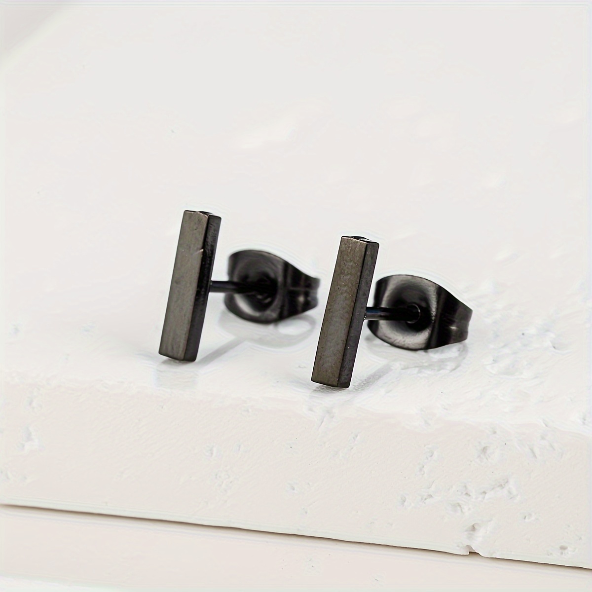 Minimalist Rectangle Stud Earrings Men - Temu United Kingdom