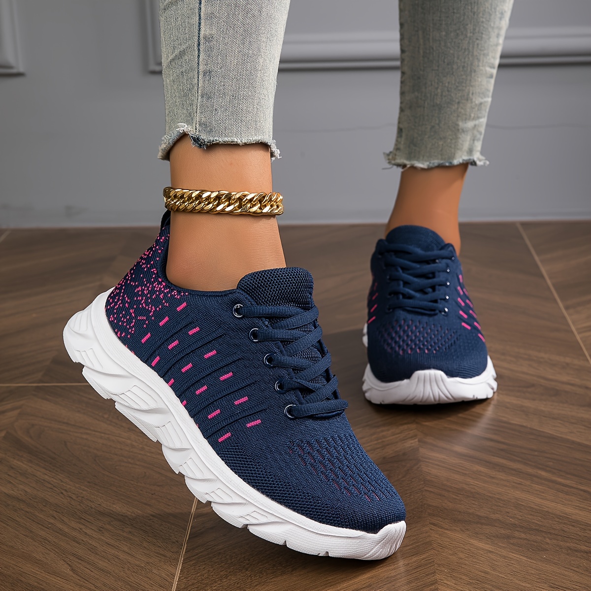 Solid Color Running Sneakers Women s Breathable Lace Low Top - Temu Canada