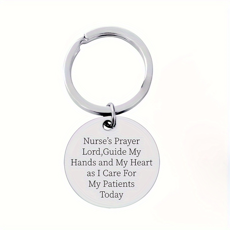 Classic Silvery Round Stainless Steel Pendant Keychain Nurse Doctor Men ...