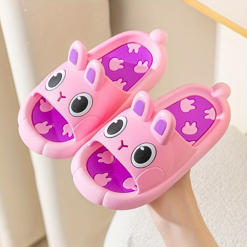 Cute Cartoon Rabbit Open Toe Slippers Girls Non Slip - Temu United Kingdom