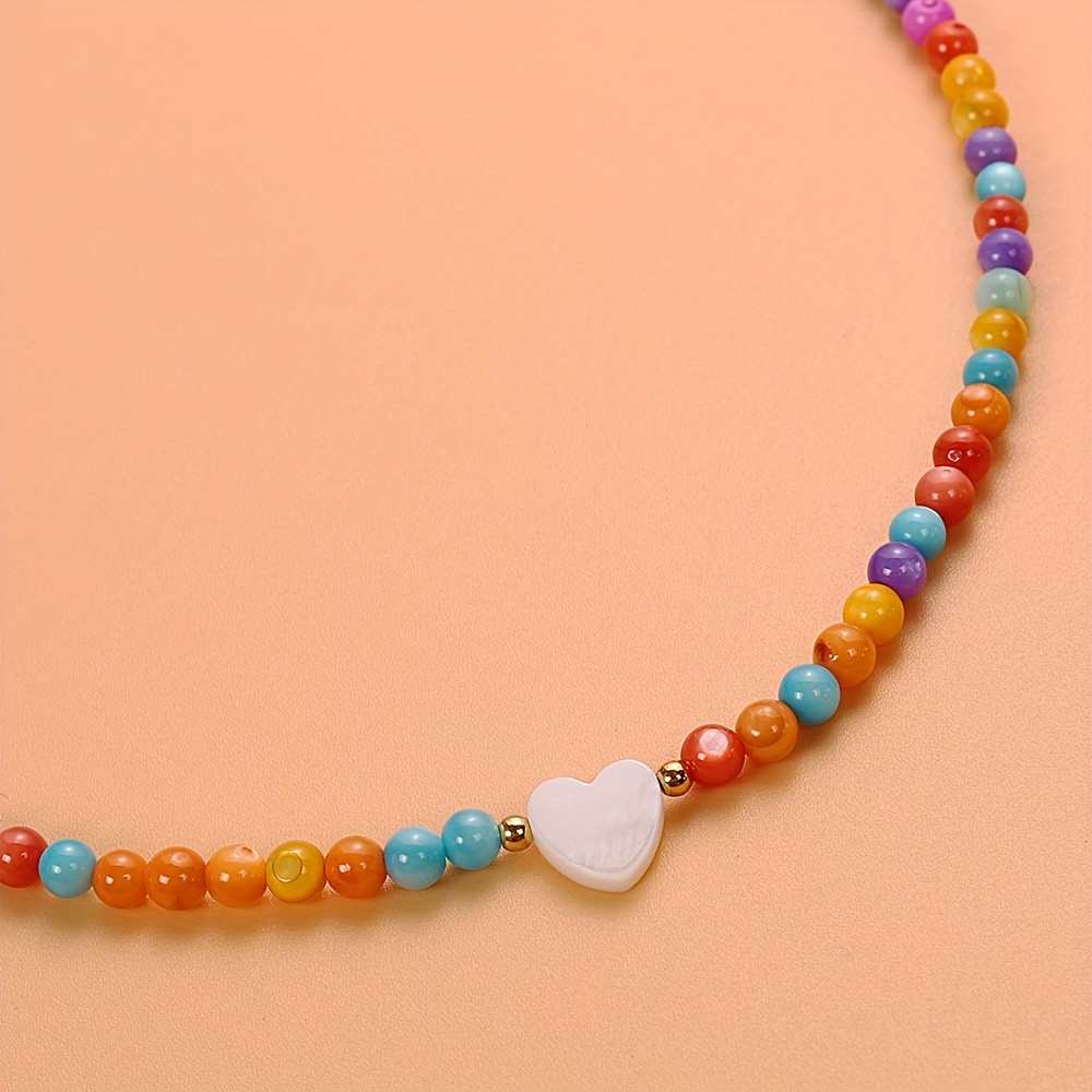 Colorful Shell Ball Design Necklace Initial English Letter - Temu Canada