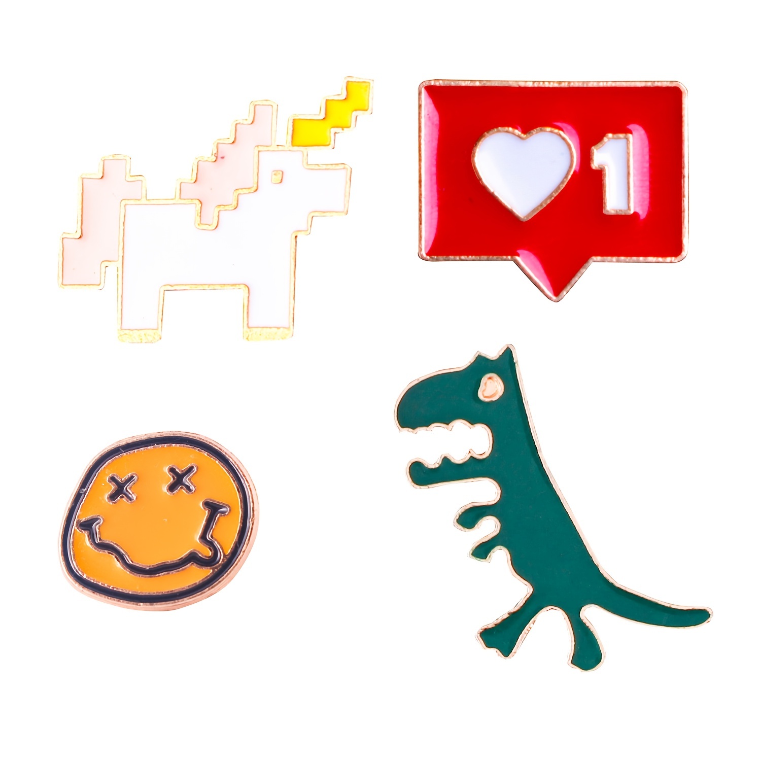 Cartoon Unicorn Dinosaur Brooch Love Message Badge Suitable - Temu ...