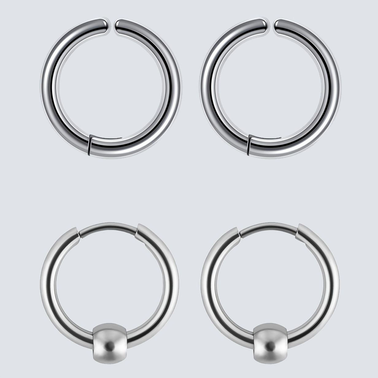 Fashion Punk Stainless Steel Ear Cuff Hoop Earrings Jewelry - Temu Ireland