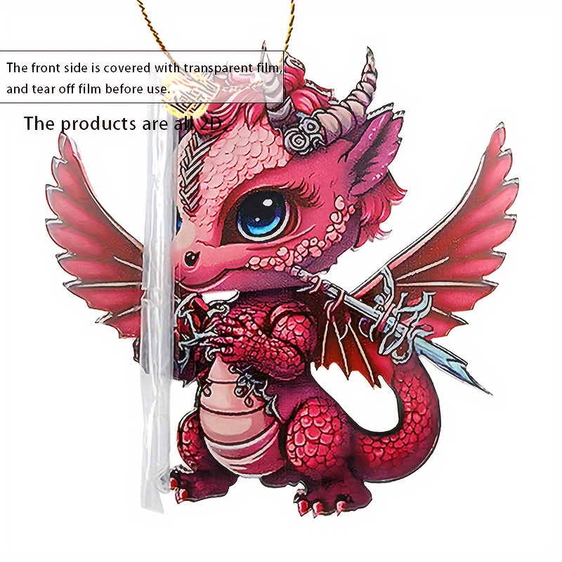 Rose Messenger Dragon Acrylic Decorative Pendant Car - Temu