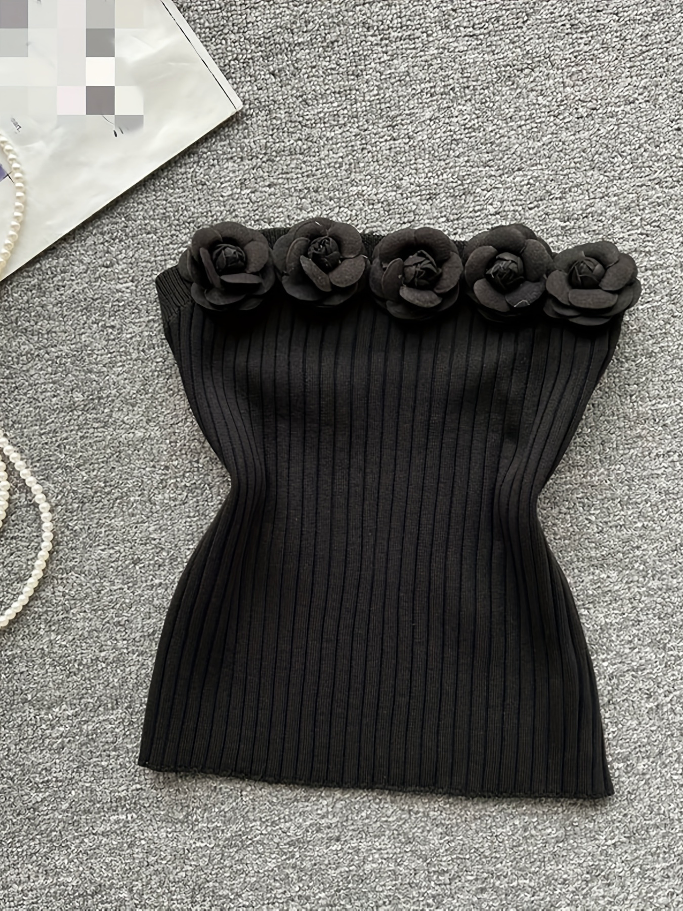 Shoulder Knitted Tube Top Sexy Solid Tube Top Spring Summer Temu
