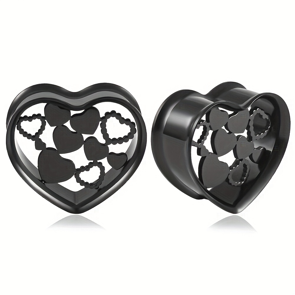 Cute Love Heart Shaped Flesh Tunnels Ear Expanders - Temu United Kingdom