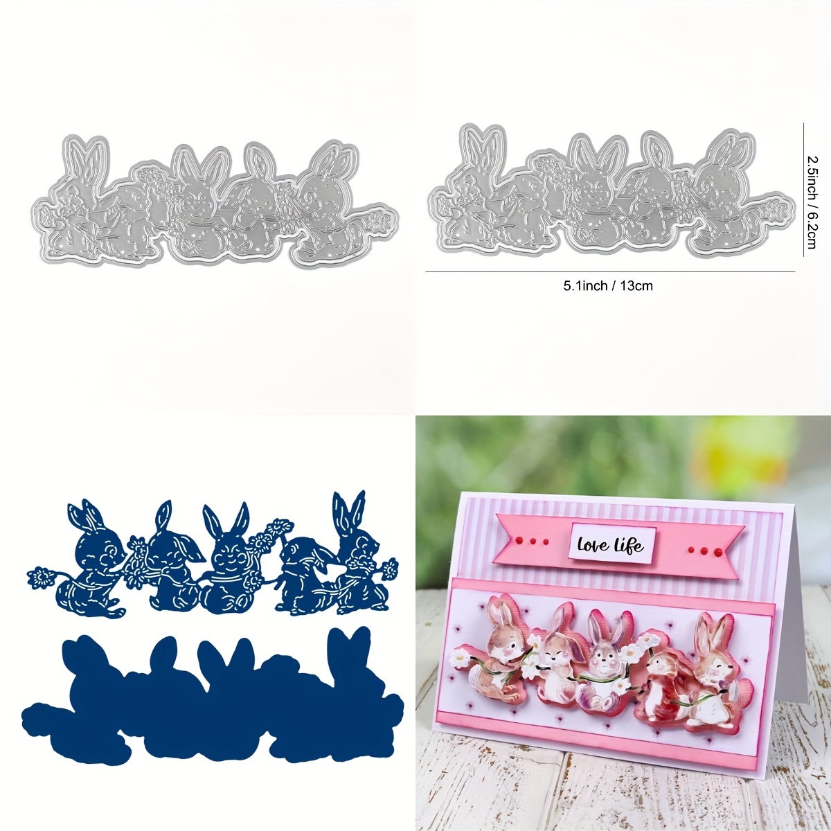 Easter Rabbit Frame Cutting Dies For Diy Embossing Card - Temu Australia
