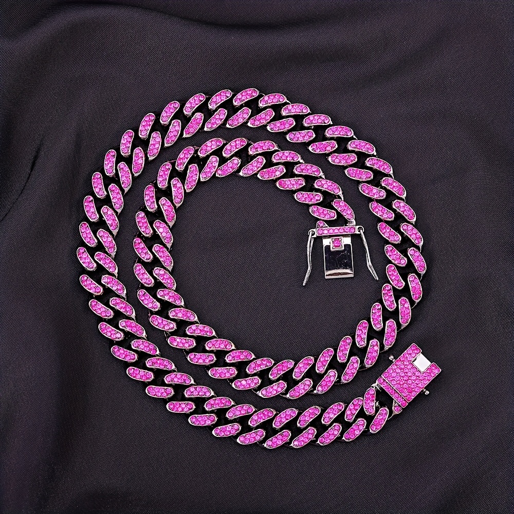 1pc Black Classic Style Cuban Link Chain Men Women Rap Star - Temu ...