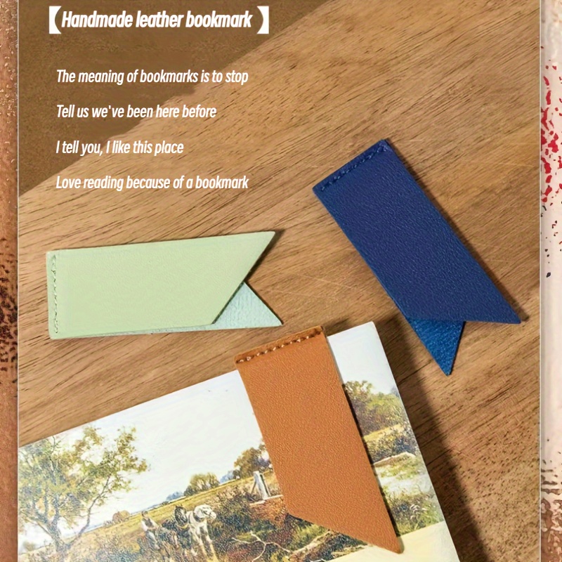 Simple Handmade Leather Bookmark Notepad Label Book Reading - Temu Canada