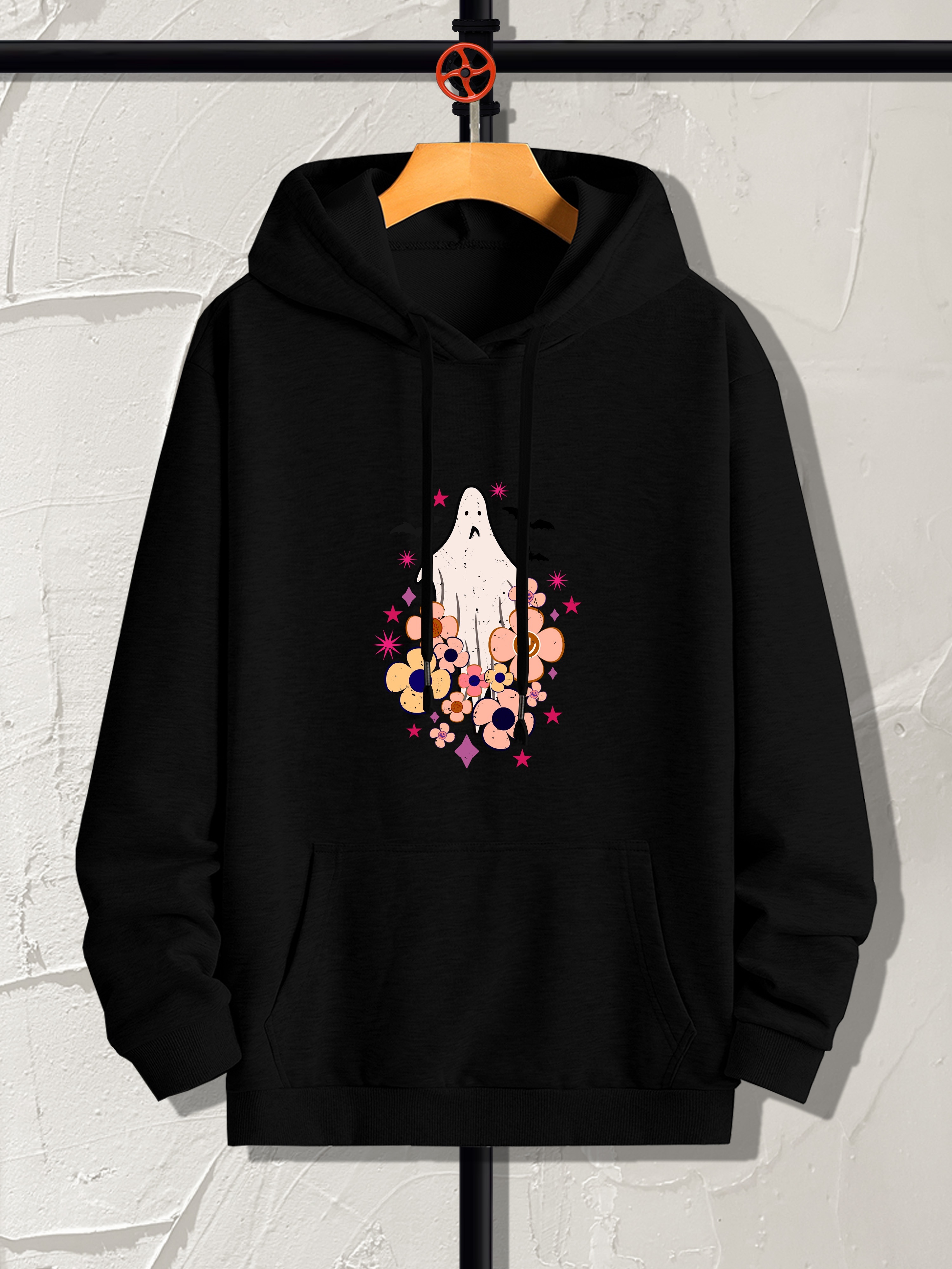 Halloween Ghost Print Hoodies For Men Graphic Sweatshirt With