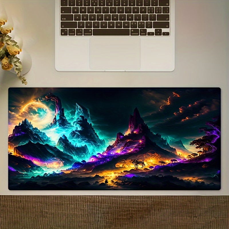 mountain landscape large mousepad natural rubber durable - Temu Canada