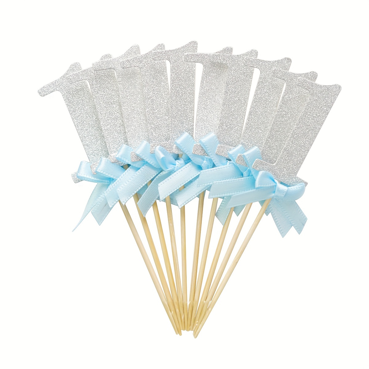 Paper Glitter 1 Cupcake Toppers First 1st Birthday Party - Temu United ...