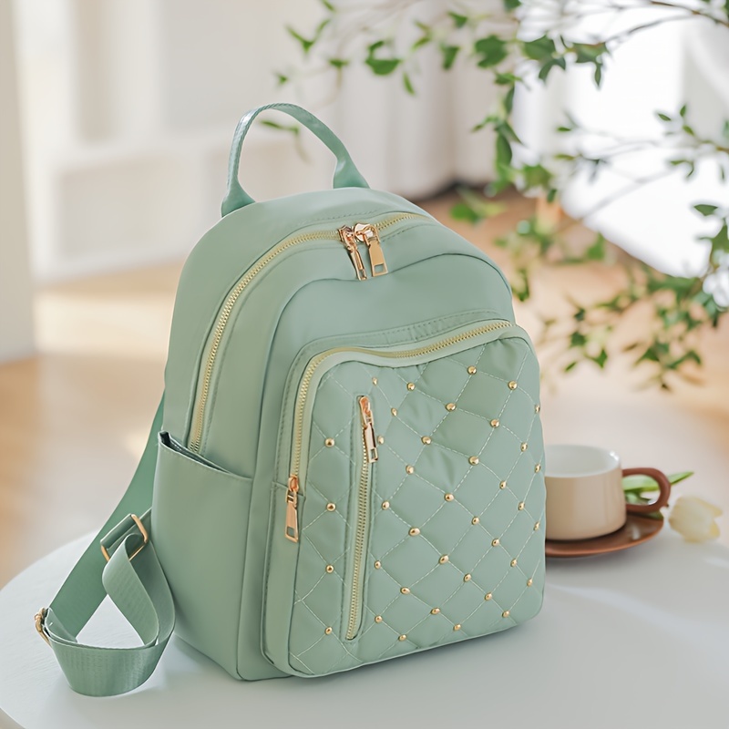 Mochila Moderna Decoración Remaches Cuadros Argyle Mochila - Temu Mexico