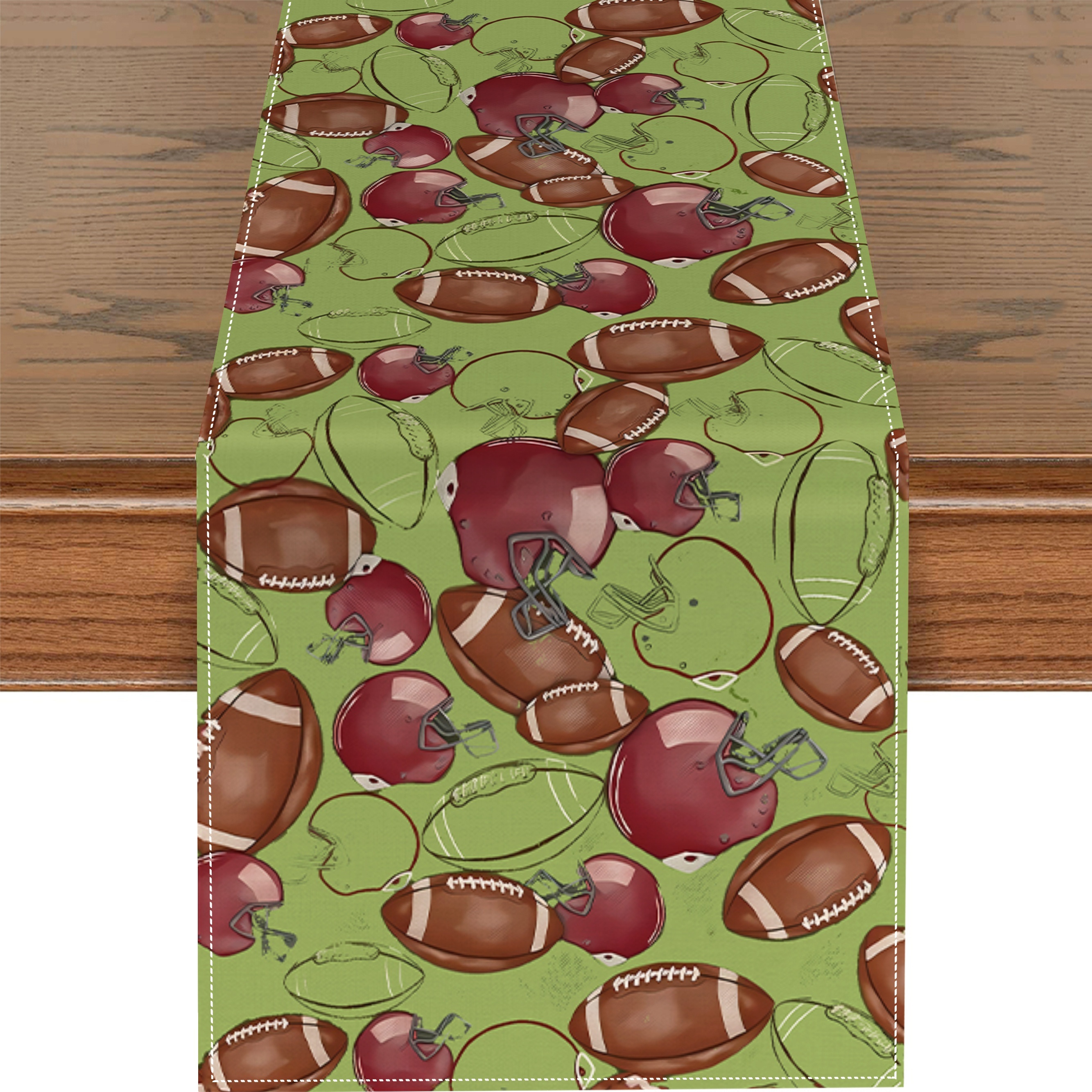 Table Runner Helmets American Footballs Rugby Series Table - Temu Canada