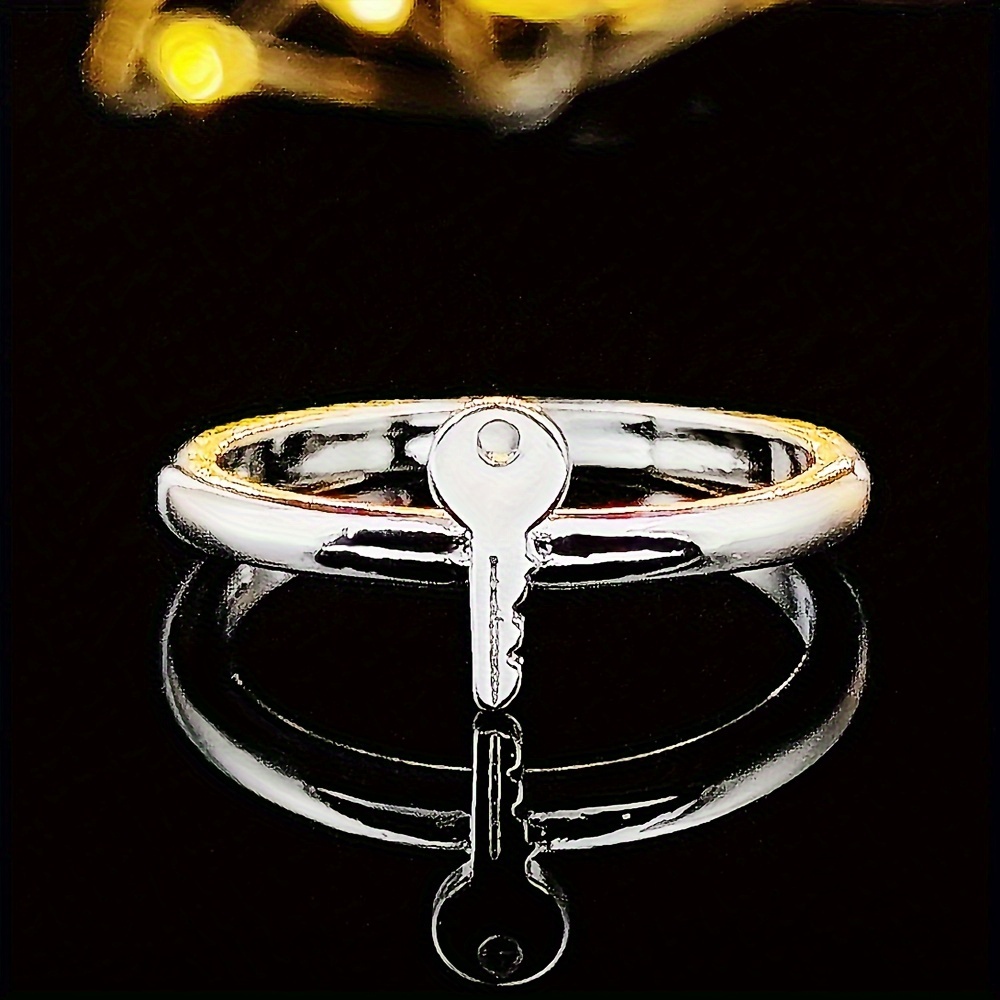 Chic Ring Trendy Key Design Suitable Men Women Match Daily - Temu New ...