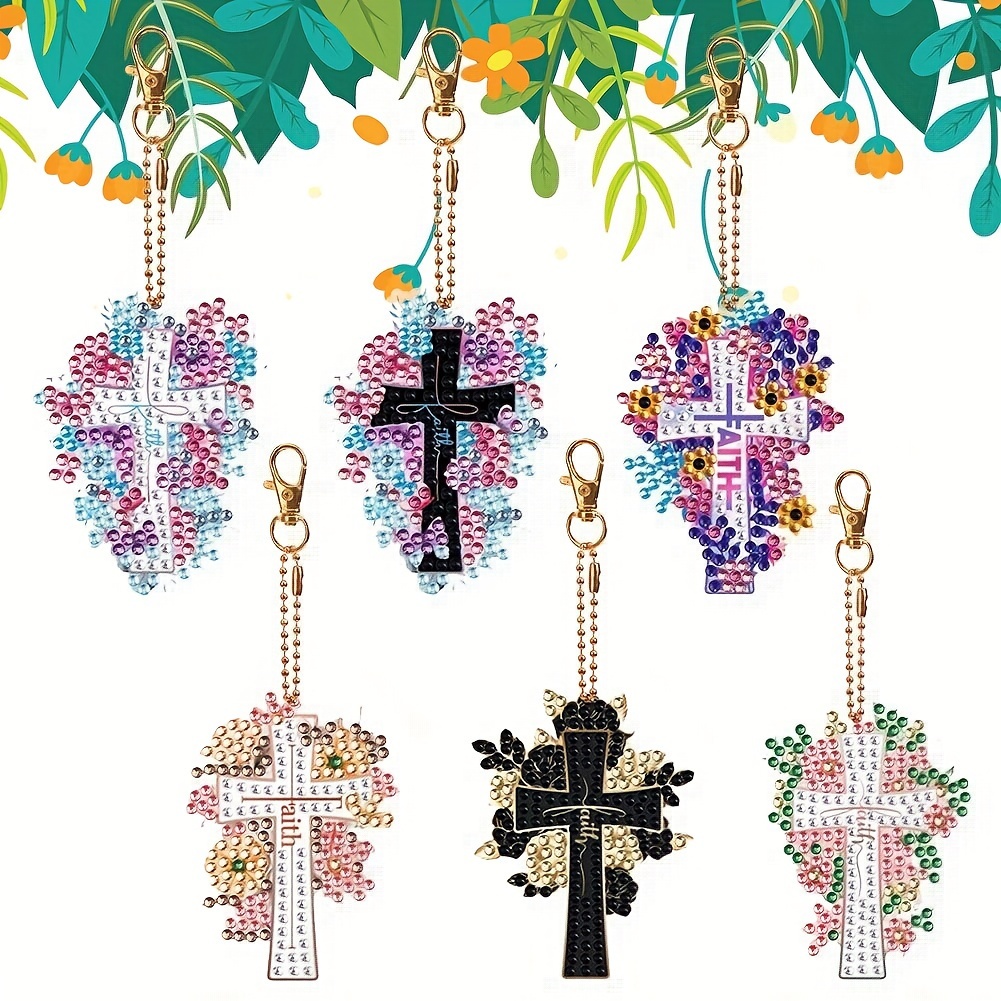 Diy Guardian Cross Diamond Painting Keychain Set Digital - Temu Denmark