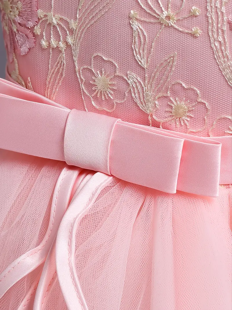 Girls Princess Dress Sleeveless Flower Embroidery Tutu Dress Temu