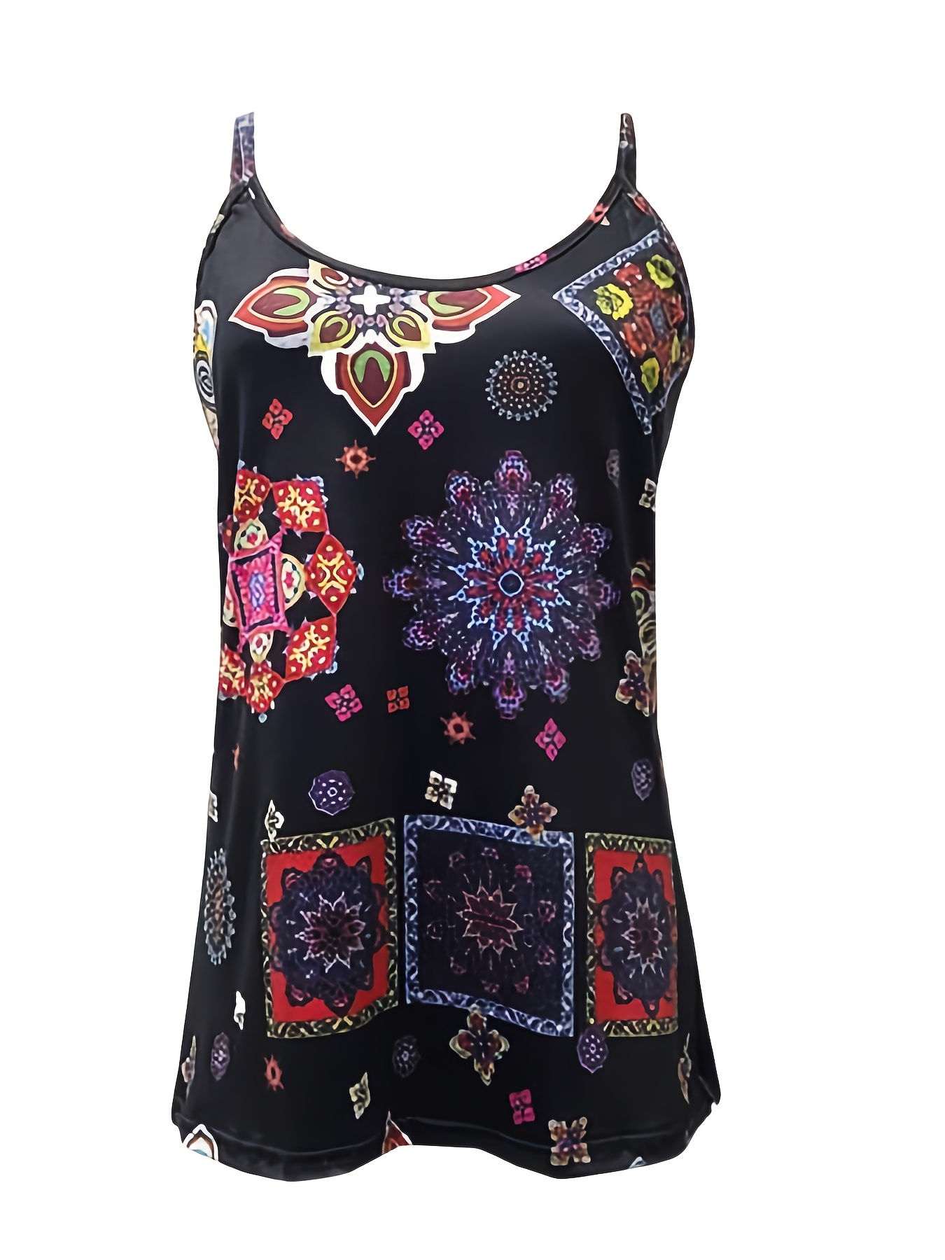 Graphic Print Cami Top Sleeveless Crew Neck Casual - Temu Australia