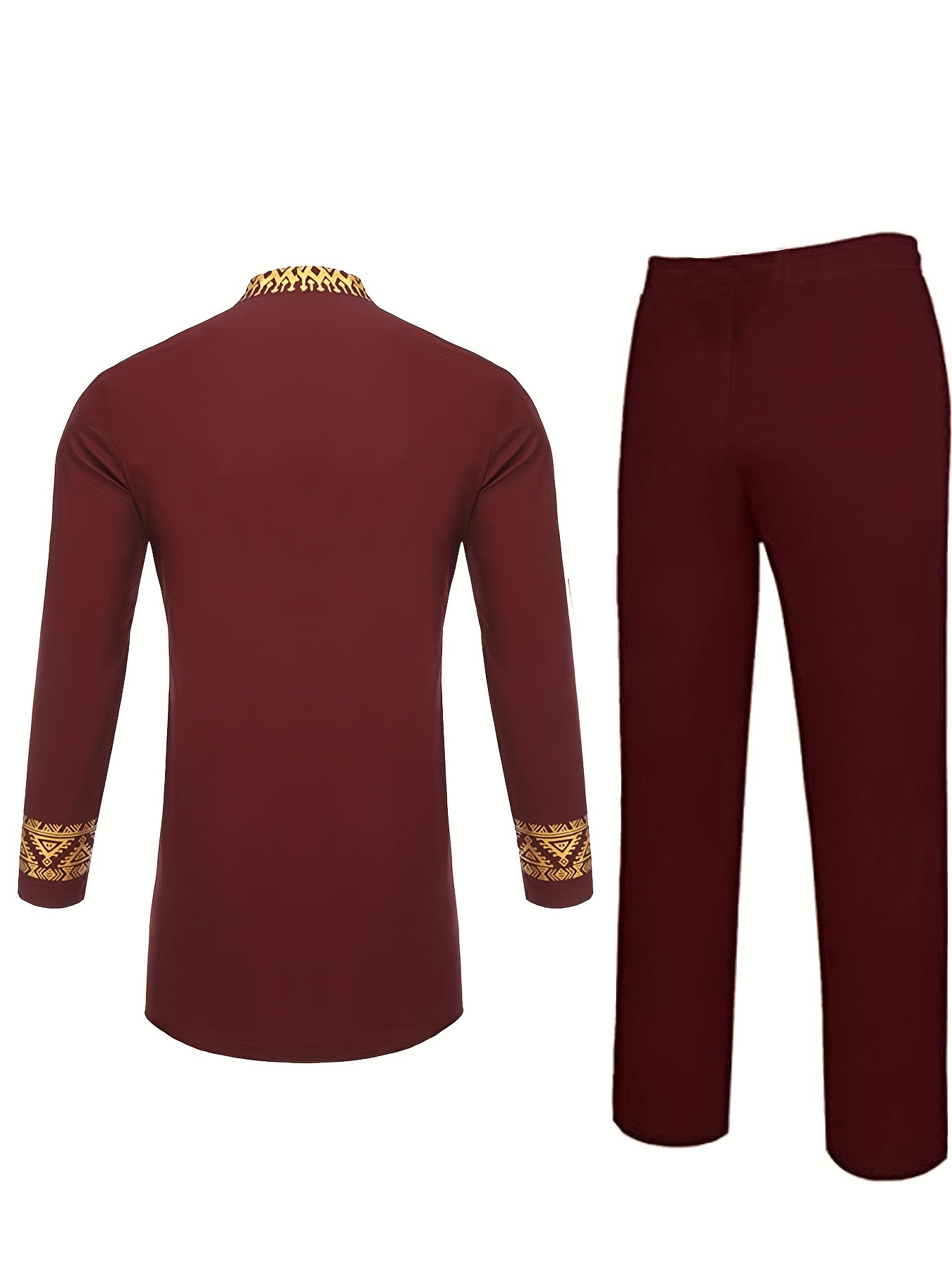 Plus Size Men's African Metallic Traditional Suit Floral - Temu