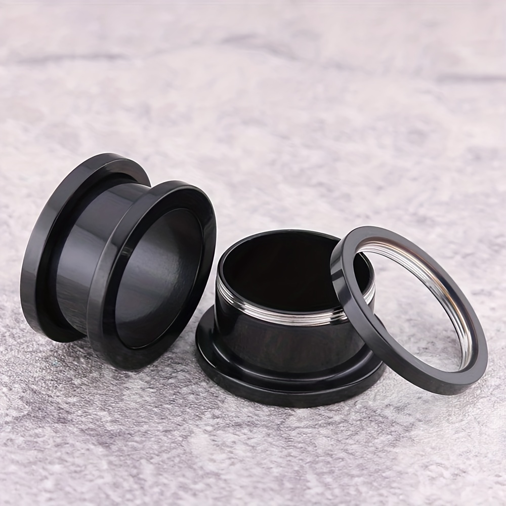 3mm Simple Black Stainless Steel Pulley Ear Expanders Men - Temu United ...