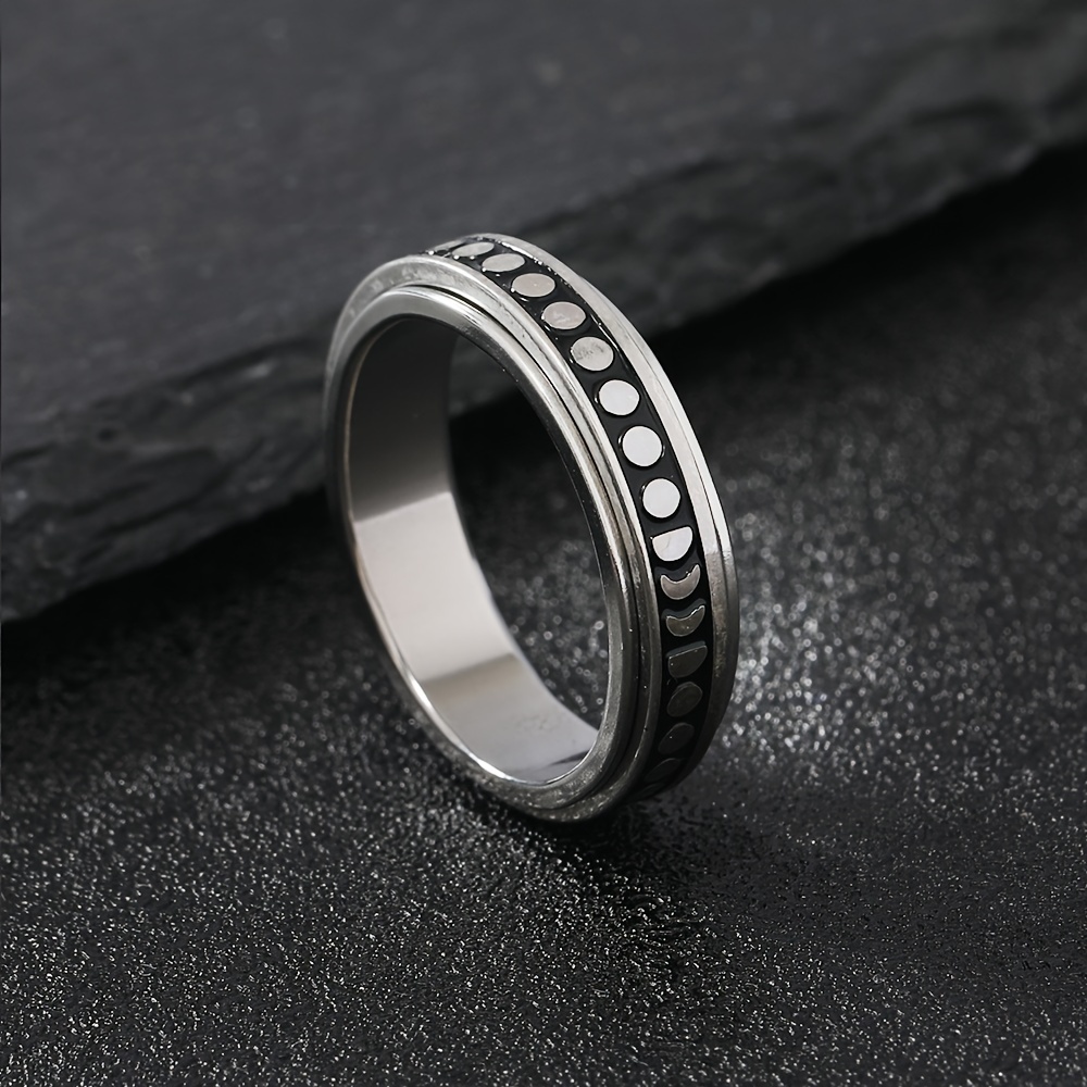 Fashion Sun Moon Rotatable 201 Stainless Steel Ring - Temu United Kingdom