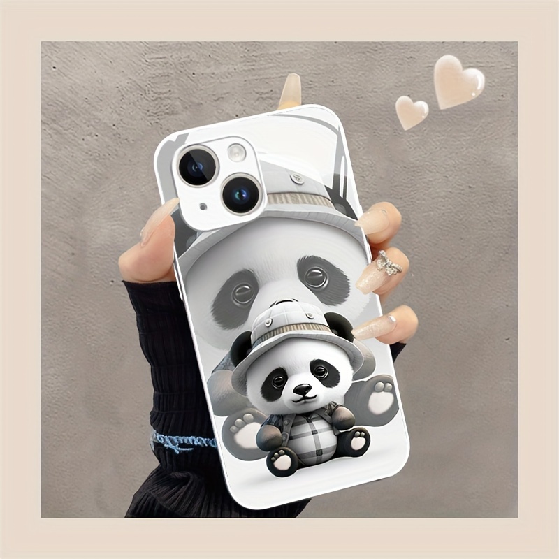 Creative White Panda Background Pattern Phone Case Suitable - Temu ...