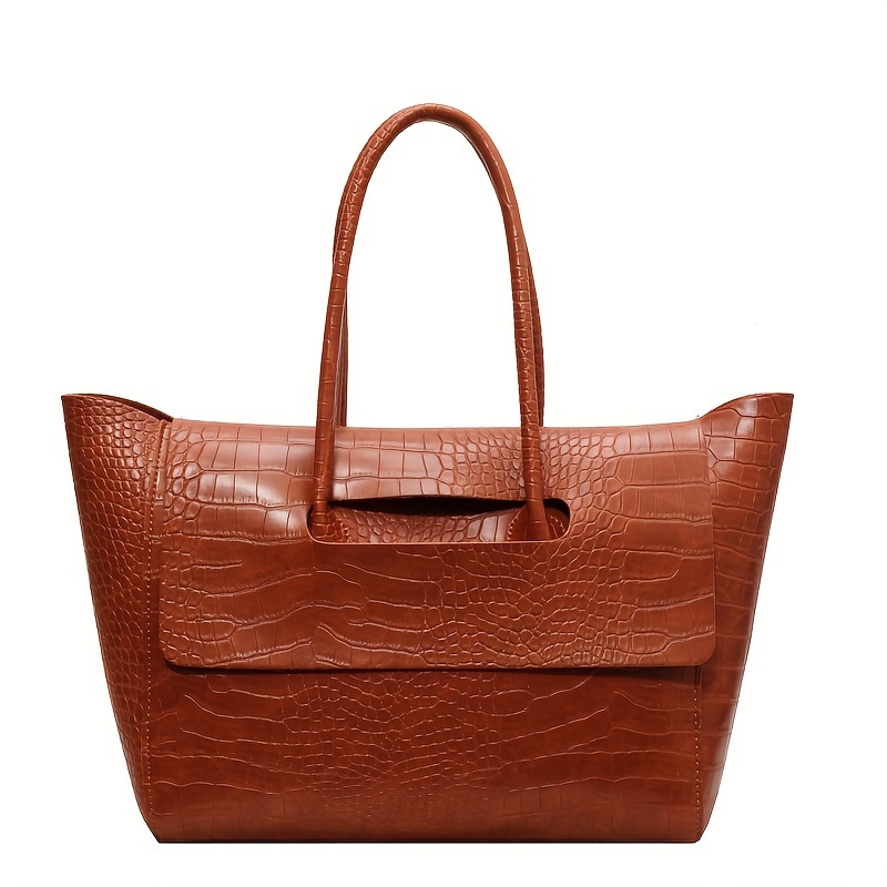 Crocodile Pattern Tote Bag Business Work - Temu New Zealand