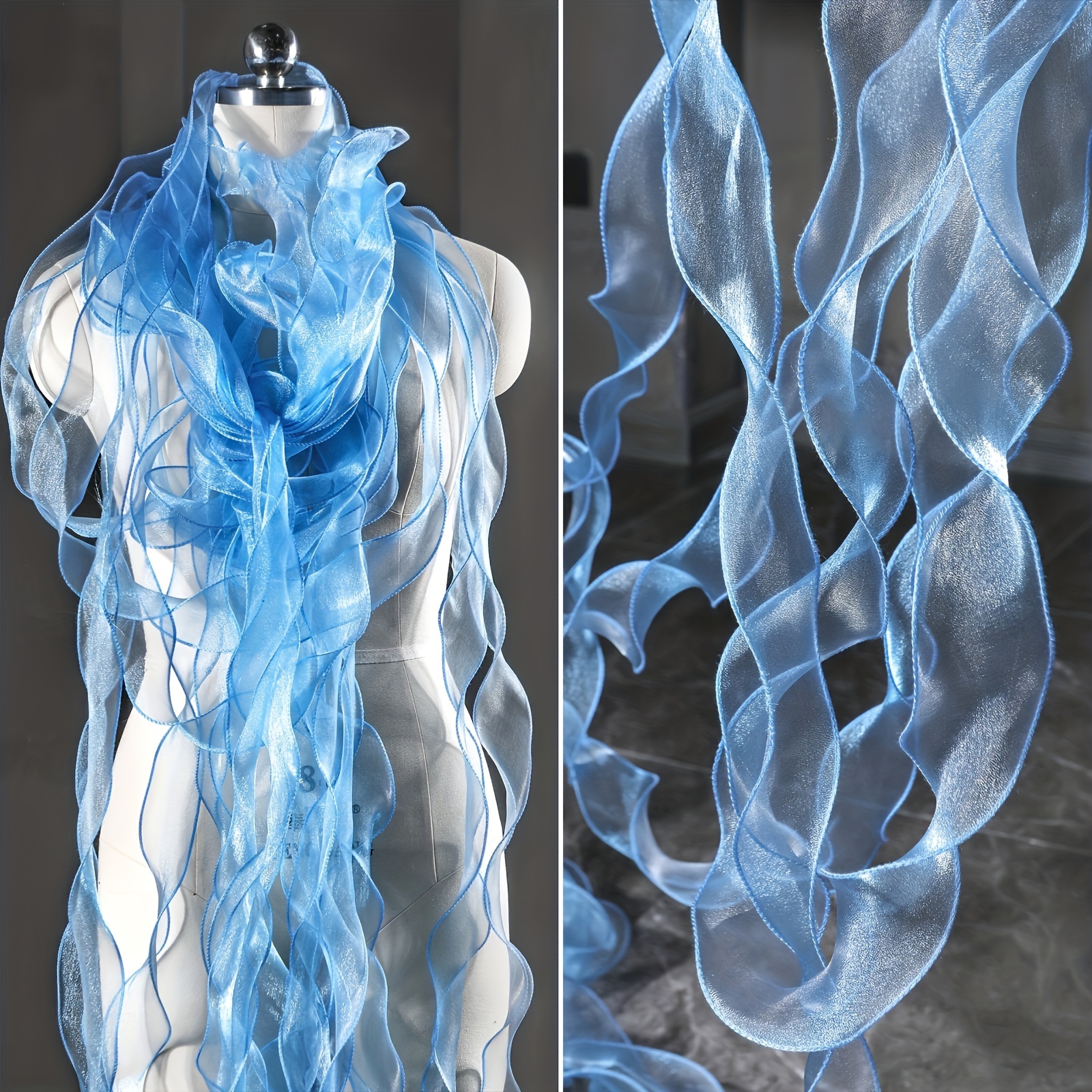 3 Yards Wide Mermaid Water Wave Ruffles Symphony Fish Tail - Temu