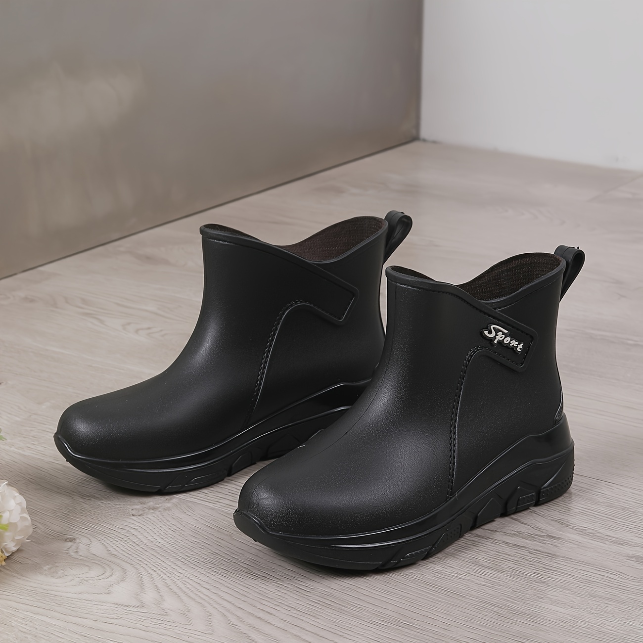 Women's Solid Color Rain Boots Slip Soft Sole Platform - Temu Canada