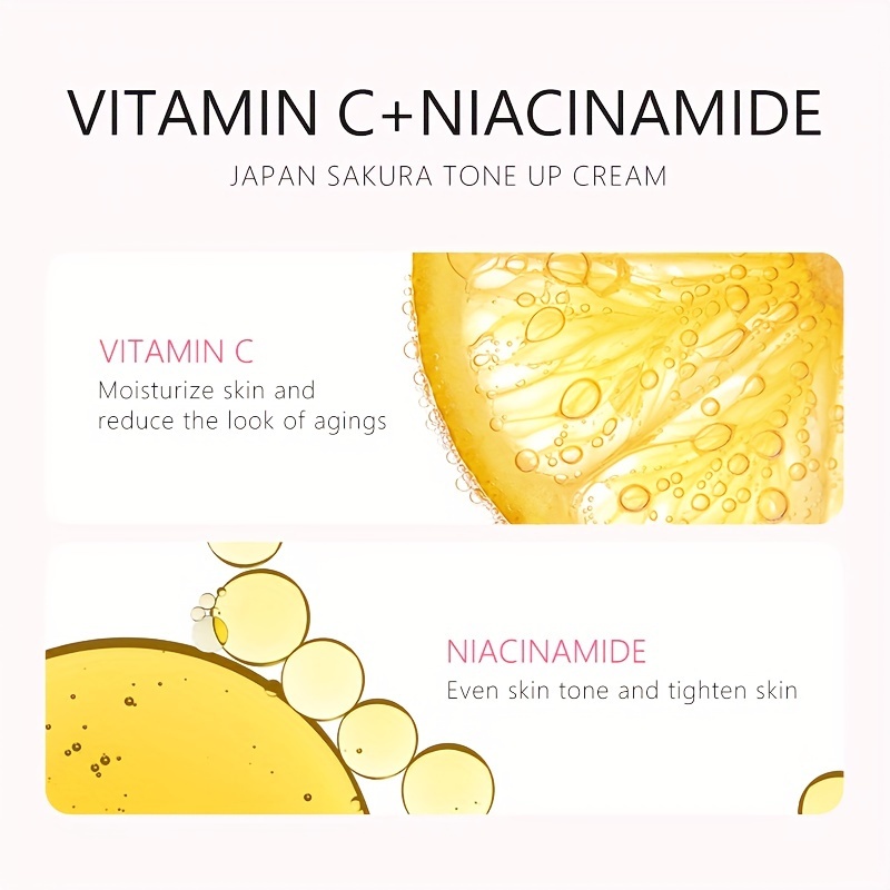 Sakura Tone Cream Set 2 Freebies Rich In Niacinamide Vitamin - Temu