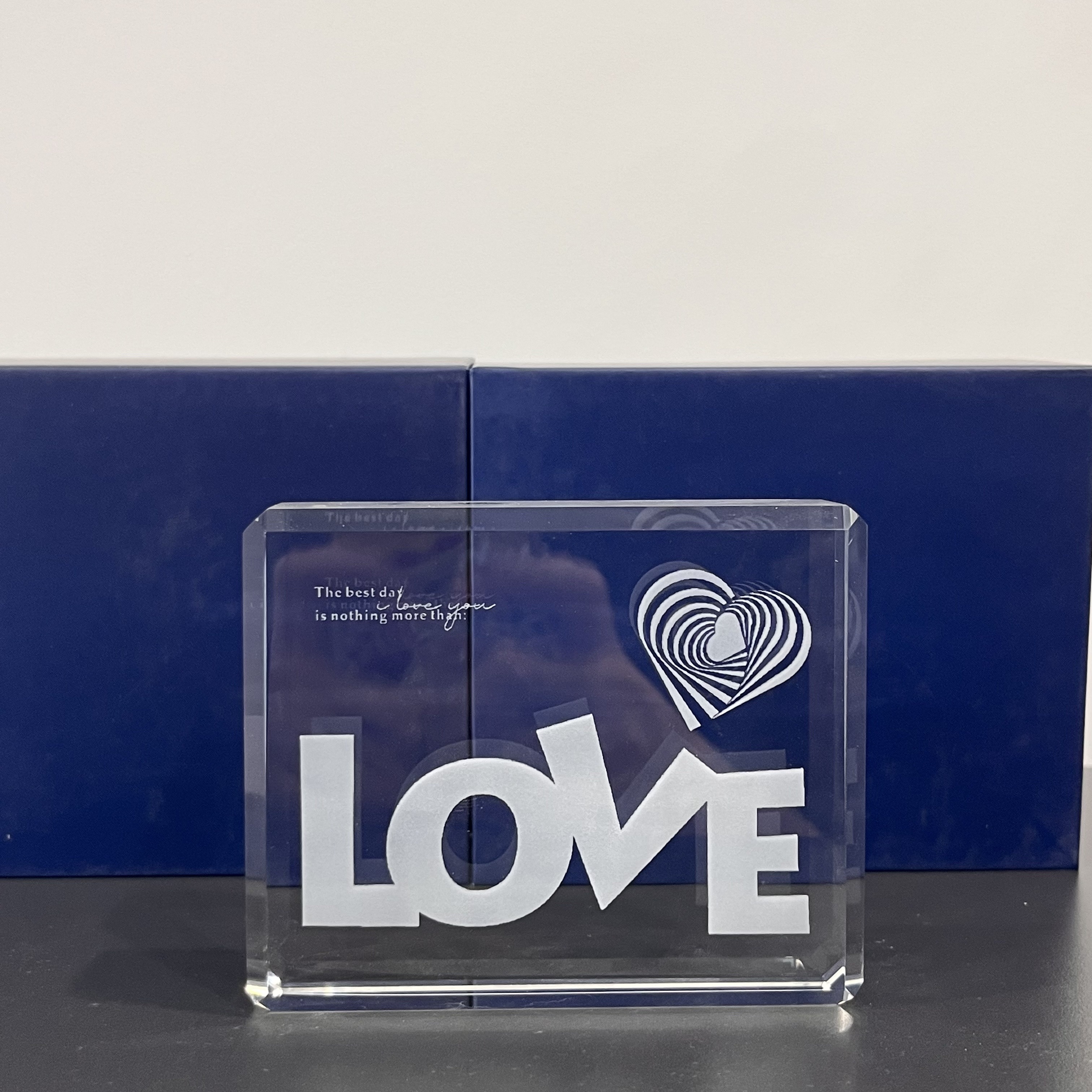 3d Laser Engraved"love"k9 Crystal Desk - Temu Canada