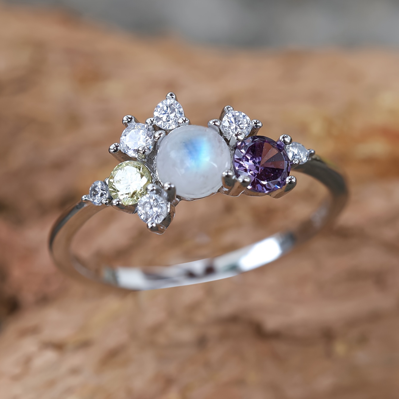 925 Sterling Silver Promise Ring Inlaid Engagement - Temu United Kingdom